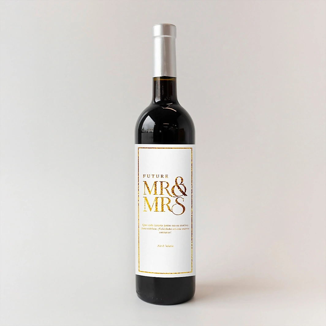 Vino Personalizado Tinto con Etiqueta "Mr&Mrs"